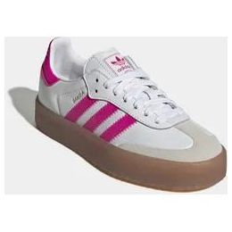 Sneaker Adidas ORIGINALS "SAMBAE", M&auml;dchen, Gr. 37, cloud wei&szlig;, shock pink, gold metallic, Leder, Synthetik, Schuhe Sneaker, f&uuml;r Jugendliche