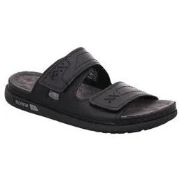 Pantolette Rohde "CENTO", Herren, Gr. 43, schwarz, Leder, unifarben, Schuhe Pantolette, Sommerschuh, Hausschuh mit zwei praktischen Klettverschl&uuml;ssen