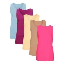 Longtop bonprix, Damen, Gr. 36/38 (S), dunkelpink, violettorchidee, hellblau, hellgelb, eiskaffee, Jersey, Obermaterial: 100% Baumwolle, mehrfarbig, unifarben, figurumspielend Po-bedeckend, Rundhals, eingefasste Kante, Tops, figurumspielende Passform, po-bedeckend