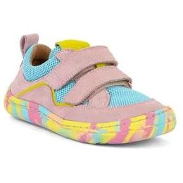 Barfu&szlig;schuh froddo "BAREFOOT BAZE", Jungen, Gr. 32, rosa, bunt, Leder, Textil, Schuhe Barfu&szlig;schuh, Klettschuh, Sneaker, Freizeitschuh mit bunter Laufsohle