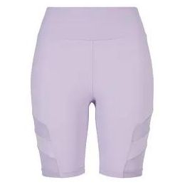 Stoffhose Urban Classics "Urban Classics Damen Ladies High Waist Tech Mesh Cycle Shorts", Damen, Gr. S, US-Gr&ouml;&szlig;en, lila, 80% Polyimid, 20% Elasthan, unifarben, skinny fit, Hosen Stoffhose