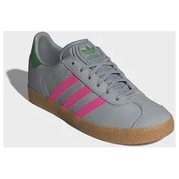 Sneaker Adidas ORIGINALS "GAZELLE", M&auml;dchen, Gr. 38, halo silber, lucid pink, gr&uuml;n, Leder, Synthetik, Schuhe Sneaker, f&uuml;r Kinder und Jugendliche
