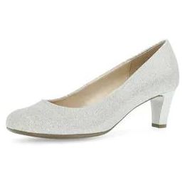 Pumps Gabor "Eleganter Pump", Damen, Gr. 38,5, silber, Schuhe Pumps