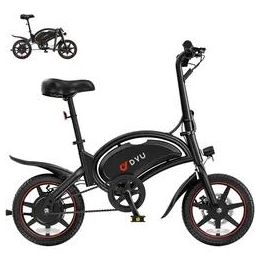 E-Bike DYU "DYU D3S", schwarz, Elektrofahrr&auml;der, 14 Zoll (35,56cm)