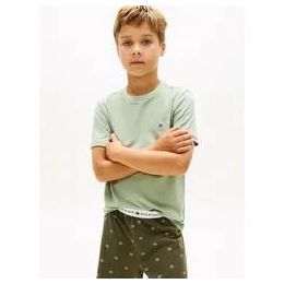 T-Shirt "2 PK SS TEE mit Stickerei und Rundhals im 2er-Pack", Jungen, Gr. 164/170, army gr&uuml;n, minty grau, Jersey, Obermaterial: 100% Baumwolle, Tommy Hilfiger UNDERWEAR, normal h&uuml;ftbedeckend, Rundhals, eingesetzt abgesteppt, Shirts T-Shirt, unifarben, casual, regular fit, Baumwolle, Rundhals