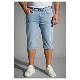 Jeansbermudas MAN'S WORLD PLUS, Herren, Gr. 70, N-Gr, light blau used, Denim/Jeans, Obermaterial: 98% Baumwolle, 2% Elasthan, Destroyed-Effekte, unifarben, regular fit kniefrei, Jeans, gerade geschnittenes Bein, normale Leibh&ouml;he, Regular-Fit