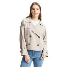 Cabanjacke Tom Tailor DENIM, Damen, Gr. XL, cloud grau, Web, Obermaterial: 100% Polyester. Futter: 100% Polyester, unifarben, regular fit normal, Manschette, Jacken, mit Reverskragen