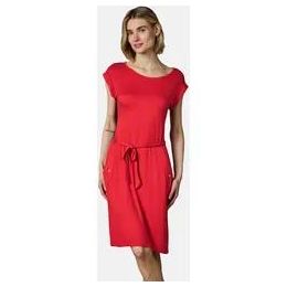 Sommerkleid Ragwear "Taggien", Damen, Gr. L (40), Normalgr&ouml;&szlig;en, rot, Material: 95% Viskose, 5% Elasthan, figurumspielend knielang, Rundhals, &Auml;rmel ohne &Auml;rmelschlitz, Kleider Sommerkleid, Knielanges, leichtes Midikleid