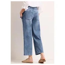 Loose-fit-Jeans Street One, Damen, Gr. 31, L&auml;nge 26, mid blau striped wash, Jeans, 90% Baumwolle, 8% Polyester, 2% Elasthan, unifarben, normal, Jeans, im Denim-Style