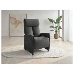 Sit & More TV-Sessel SIT & MORE "Cremona Comfort", dunkelgrau, B:76cm H:110cm T:84cm, 100% Polyester, Sessel, wahlweise manuell oder elektrischer Funktion mit Akku