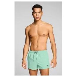 Badeshorts Puma "Puma SWIM MEN SHORT LENGTH SWIM SHORTS", Herren, Gr. L, N-Gr, mint jelly, Web, Obermaterial: 100% Polyester, Badehosen Badeshorts, mit seitlichen Eingriff-Taschen, Ges&auml;&szlig;tasche mit Klettverschluss