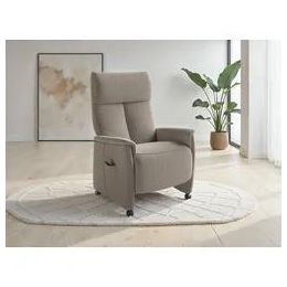 Sit & More TV-Sessel SIT & MORE "Cremona Comfort", taupe, B:76cm H:112cm T:84cm, 100% Polyester, Sessel, wahlweise manuell oder elektrischer Funktion mit Akku