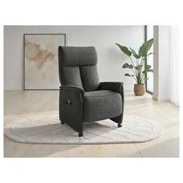 Sit & More TV-Sessel SIT & MORE "Cremona Comfort", dunkelgrau, B:76cm H:119cm T:84cm, 100% Polyester, Sessel, wahlweise manuell oder elektrischer Funktion mit Akku
