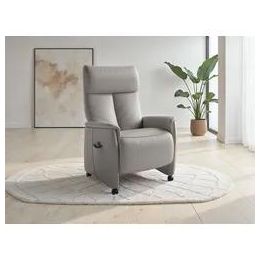 Sit & More TV-Sessel SIT & MORE "Cremona Comfort", light grau, B:76cm H:112cm T:84cm, Sessel, wahlweise manuell oder elektrischer Funktion mit Akku