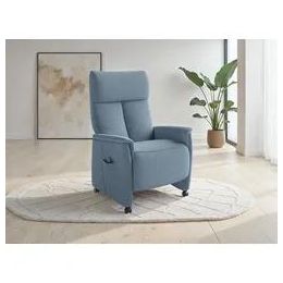 Sit & More TV-Sessel SIT & MORE "Cremona Comfort", hellblau, B:76cm H:114cm T:84cm, 98% Polyester, 2% Polyamid, Sessel, wahlweise manuell oder elektrischer Funktion mit Akku
