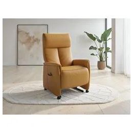 Sit & More TV-Sessel SIT & MORE "Cremona Comfort", curry, B:76cm H:119cm T:84cm, Sessel, wahlweise manuell oder elektrischer Funktion mit Akku