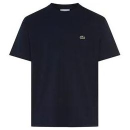T-Shirt Lacoste, Damen, Gr. 7, marine, Jersey, Obermaterial: 100% Baumwolle, unifarben, regular fit normal, Rundhals, abgesteppte Kante, Shirts T-Shirt, Rundhalsausschnitt, Jersey-Qualit&auml;t aus reiner Baumwolle