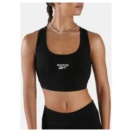 Sport-BH Reebok "ID COTTON BRALETTE", Damen, Gr. M, N-Gr, schwarz, Obermaterial: 95% Baumwolle, 5% Elasthan, BHs Sport-BH, f&uuml;r sportliche Aktivit&auml;ten, sportlicher Stil
