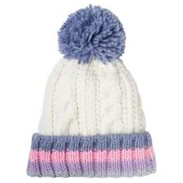 Strickm&uuml;tze styleBREAKER "Kinder Strick Bommelm&uuml;tze Zopfmuster", Jungen, wei&szlig; (creme, blau), 6% Nylon NY. 81% Polyacryl PAN. 9% Polyamid PA. 4% Wolle WO., Modisch, M&uuml;tzen Strickm&uuml;tze