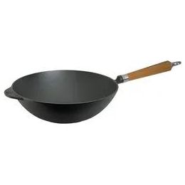 Wok RONNEBY BRUK "Maestro Wokpfanne, &Oslash; 32 cm, mit Holzgriff", schwarz, mit eichenholzgriff, B:32cm H:13cm L:58cm, Pfannen, Wok