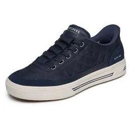 Slip-On Sneaker Skechers "ARCH FIT ARCADE", Herren, Gr. 48,5, navy, Lederimitat, Nylon, Veloursleder, gesteppt, Schuhe, Schn&uuml;rschuh, Freizeitschuh, Halbschuh mit modischer Steppung