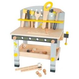 Spielwerkbank Small Foot "Werkbank kompakt Miniwob", bunt, Rollenspielzeug, KinderB:45cm H:52cm T:28cm, Holz, B:45cm H:52cm T:28cm