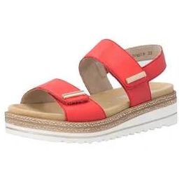 Plateausandaletten Remonte "Remonte Sandalen Glattleder", Damen, Gr. 43, rot, Glattleder, Schuhe