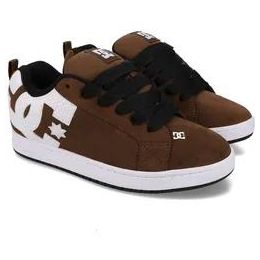 Schn&uuml;rschuh DC Shoes "Court Graffik", Damen, Gr. 14(48,5), braun, wei&szlig;, Obermaterial:Obermaterial: Leder (Kuh) / Futter: Textil / Au&szlig;ensohle: Gummi;, Schuhe Schn&uuml;rschuh
