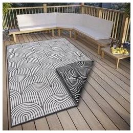 Outdoorteppich Hanse Home "Pangli, Wendeteppich", schwarz, B:80cm H:5mm L:150cm, Polypropylen (PP), Teppiche, Outdoorteppich, In-& Outdoor, Teppich, Wetterfest, Balkon, Garten, Wohnzimmer, Modern