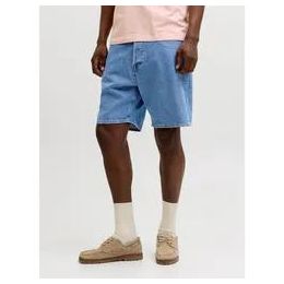 Jack & Jones Jeansshorts JACK & JONES "JJITONY JJORIGINAL SHORTS AM 460 SN", Herren, Gr. XS, N-Gr, blau denim aop:light blau, Denim/Jeans, Obermaterial: 100% Baumwolle, unifarben, relaxed fit kniefrei, Jeans Jeansshorts, Baumwollmischung, relaxed fit