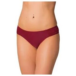 Bikini-Hose AQUARTI "Bikinihose Aquarti Damen Bikinihose mit seitlichen Raffungen", Damen, Gr. 42, N-Gr, rot (dunkelrot), Obermaterial: 80% Polyamid PA. 20% Elasthan EL., Badehosen Bikini-Hose