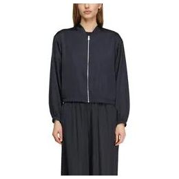Blouson comma, Damen, Gr. 40, navy, Satin, Obermaterial: 54% Polyester, 46% Viskose, unifarben, regular fit normal, elastischer Bund, Jacken Blouson, mit elastischem Bund