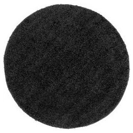 Hochflor-Teppich Carpet City "Shaggi uni 500" Gr. 10, schwarz, H:30mm &Oslash;:160cm, Kunstfaser, Teppiche, Shaggy-Teppich, Uni-Farben, Langflor, Weich