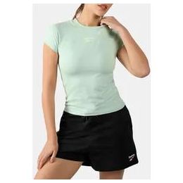 T-Shirt Reebok "ID CAP SLEEVE T-SHIRT", Damen, Gr. M, tranquil tea, Obermaterial: 95% Baumwolle, 5% Elasthan, Shirts T-Shirt, bequemer Schnitt, f&uuml;r sportliche Aktivit&auml;ten und Freizeit