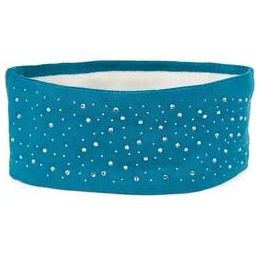 Stirnband styleBREAKER "Feinstrick Stirnband mit Strass", Damen, blau (petrol), Obermaterial: 100% Viskose CV., Modisch, M&uuml;tzen Stirnband