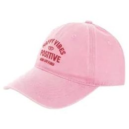 Baseball Cap Zwillingsherz "Happy Vibes", Damen, pink, Obermaterial: 100% Baumwolle, Caps, modernen Vintage-Look, Stickerei