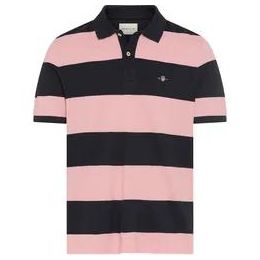 Poloshirt Gant "BLOCK STRIPE", Herren, Gr. 4XL, bubbelgum pink, Jersey, Obermaterial: 100% Baumwolle, regular fit normal, Rundhals, eingesetzt gerader Abschluss, Shirts, Regular fit mit Polokragen