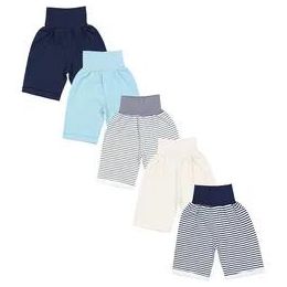 Pumphose TUPTAM "Pumphose Baby Sommershorts 5er Pack", M&auml;dchen, Gr. 74, N-Gr, braun (gerades bein blau t&uuml;rkis beige streifen grau blau), Obermaterial: 100% Baumwolle CO., Hosen