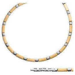 Collier Jobo "Gliedercollier 6,4 mm", goldfarben, Halsketten, Damen, Edelstahl, L: 47, Collier, Edelstahl goldfarben bicolor 47 cm