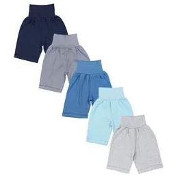 Pumphose TUPTAM "Pumphose Baby Sommershorts 5er Pack", M&auml;dchen, Gr. 98, N-Gr, blau (gerades bein, blau grau t&uuml;rkis), Obermaterial: 100% Baumwolle CO., Hosen