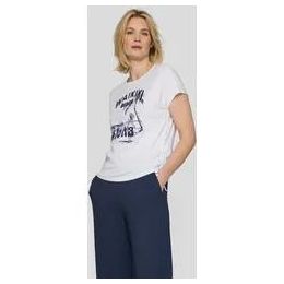 Print-Shirt Rabe "T-Shirt", Damen, Gr. 38, wei&szlig;, 48%Baumwolle 48%Modal 4%Elasthan, unifarben, gerade, Shirts