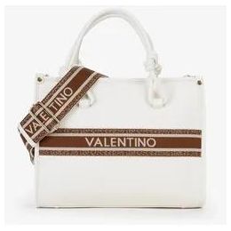 Shopper Valentino BAGS "AELLA", Damen, Gr. B/H/T: 32cm x 24,5cm x 11cm, bianco, Lederimitat, Taschen Shopper, Damen Umh&auml;ngetasche mit Kontrastbesatz