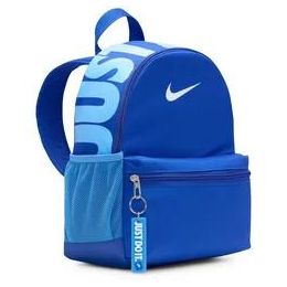 Rucksack Nike "Y NK BRSLA JDI MINI BKPK", game royal, university blau, wei&szlig;, Rucks&auml;cke, Damen, Obermaterial: 100% Polyester, Rucksack, f&uuml;r sportlichen Freizeitstil, kompakte Gr&ouml;&szlig;e, aus Polyester
