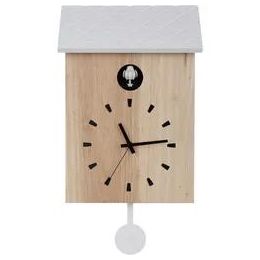 Globo LIGHTING Dekolicht "CLOCKY", braun, Leuchten, Uhr/Holz/Zeiger und Ziffern schwarz/Kuckucksfunktion/Wohnzimmer/K&uuml;che