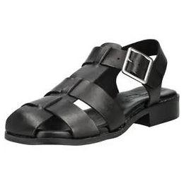 Riemchensandale Pavement "Pavement Sandalen Leder", Damen, Gr. 39, schwarz, Leder, Schuhe Riemchensandale