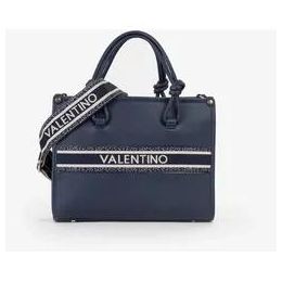 Shopper Valentino BAGS "AELLA", Damen, Gr. B/H/T: 32cm x 24,5cm x 11cm, blu, Lederimitat, Taschen Shopper, Damen Umh&auml;ngetasche mit Kontrastbesatz