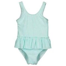 Badeanzug Blue Seven, M&auml;dchen, Gr. 104 (110), N-Gr, aqua, Elasthan, Polyamid, Polyester, gestreift, Badeanz&uuml;ge Badeanzug, mit aufgesetzter R&uuml;sche