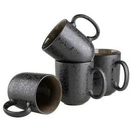 M&auml;ser Becher M&Auml;SER "NIARA, Kaffeebecher-Set, Steinzeug", schwarz, grau, B:13,3cm H:10,8cm &Oslash;:9,3cm, Steinzeug, Trinkgef&auml;&szlig;e, Becher