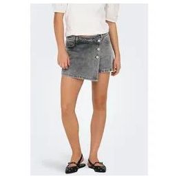 Jeansshorts Only "ONLLESLY REG LB DNM SKORT BJ NOOS", Damen, Gr. L, N-Gr, light grau denim, Denim/Jeans, Obermaterial: 100% Baumwolle, unifarben, regular fit kurz, Jeans Jeansshorts, Baumwolle, Regular Waist, Hosenrock
