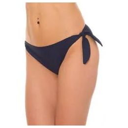 Bikini-Hose AQUARTI "Bikinihose Damen Bikinihose seitlich zum Binden in sch&ouml;nen Unifarben", Damen, Gr. 38, N-Gr, blau (dunkelblau), Obermaterial: 80% Polyamid PA. 20% Elasthan EL., Badehosen Bikini-Hose